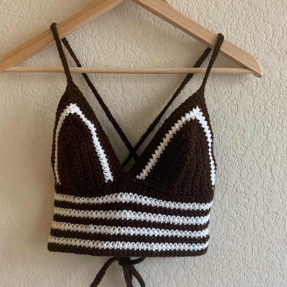 Tops | Handmade Crochet Triangle Top | Poshmark